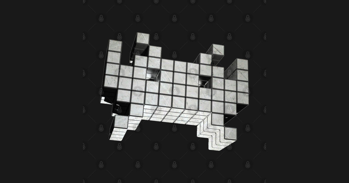 3D Space Invader Alien - Retrogaming - T-Shirt | TeePublic