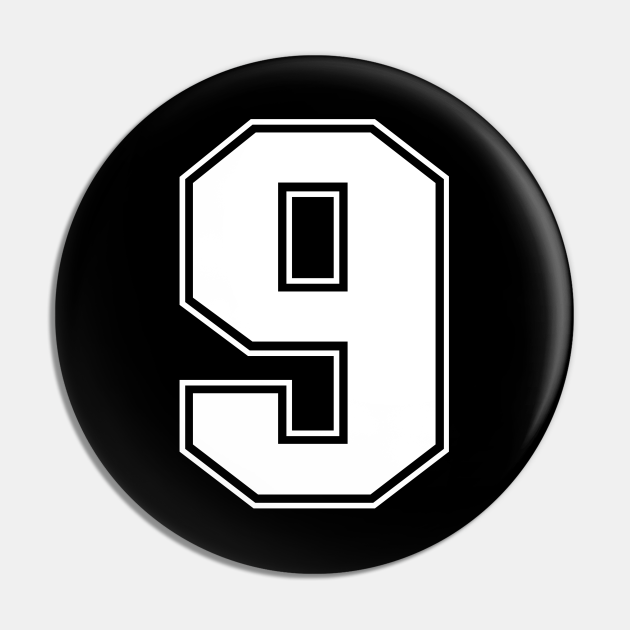 Number 9 Nine Sport Jersey Number - Sports Lover Gift - Number - Pin ...