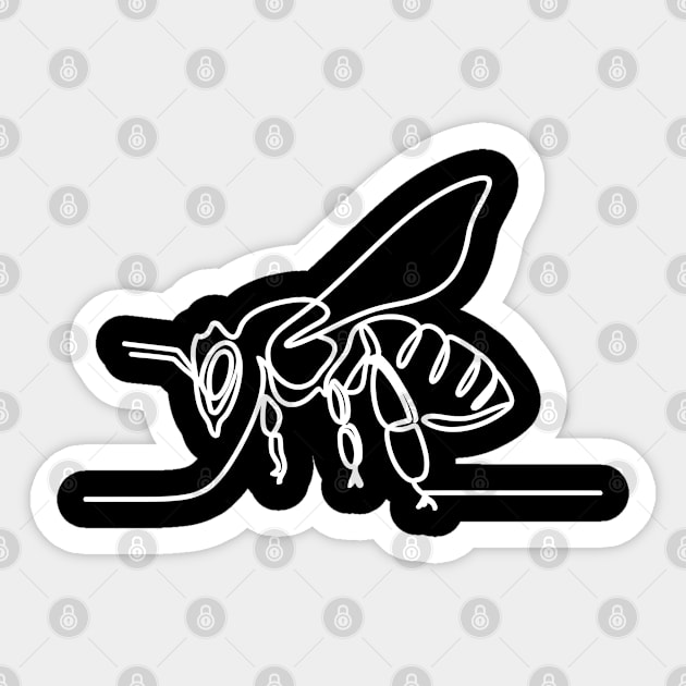 Bee Line Drawing - Bee - Sticker | TeePublic