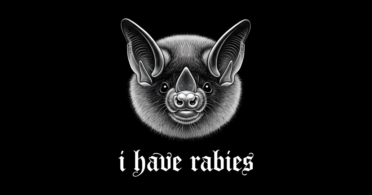 I Have Rabies Bat Unhinged Meme Dark Humor - I Have Rabies - Sticker ...