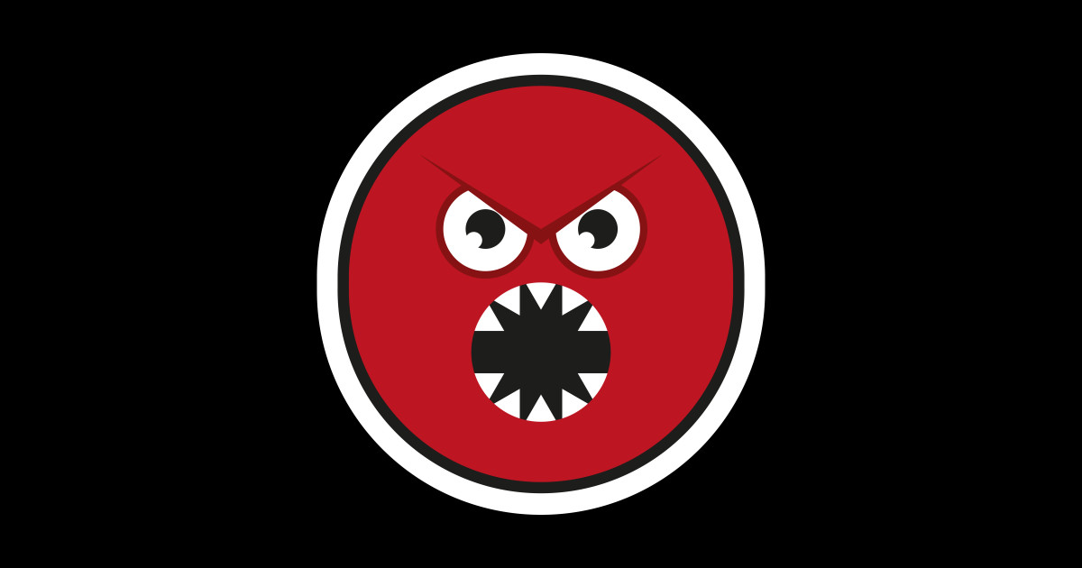 red angry emoji face - Red - Sticker | TeePublic
