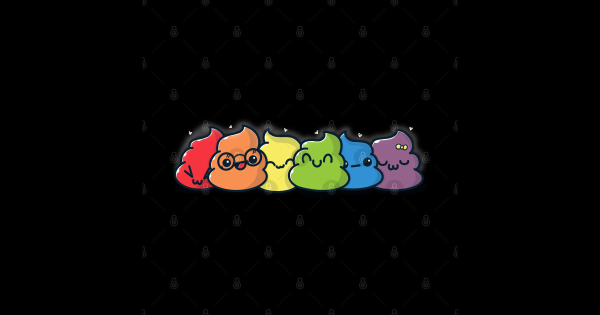 Rainbow poops - Poop - Sticker | TeePublic