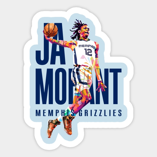 Ja Morant WPAP - Ja Morant - Sticker | TeePublic