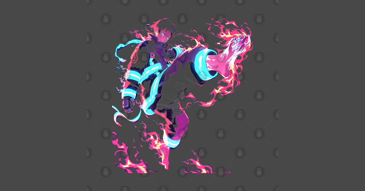 shinra kusakabe Neon - Fire Force - Shinra Kusakabe - T-Shirt | TeePublic