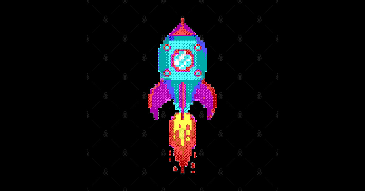 Rocket 8-bit - 8 Bit - Sticker | TeePublic
