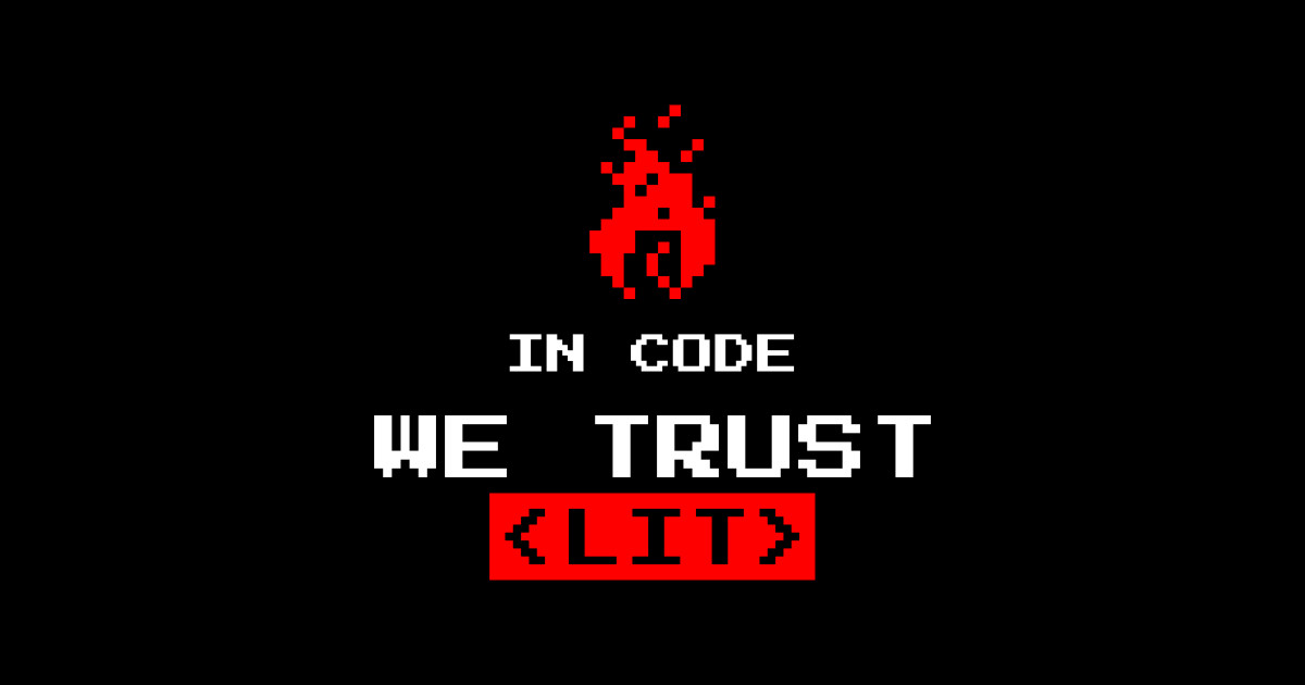 IN CODE WE TRUST - Code - Sticker | TeePublic
