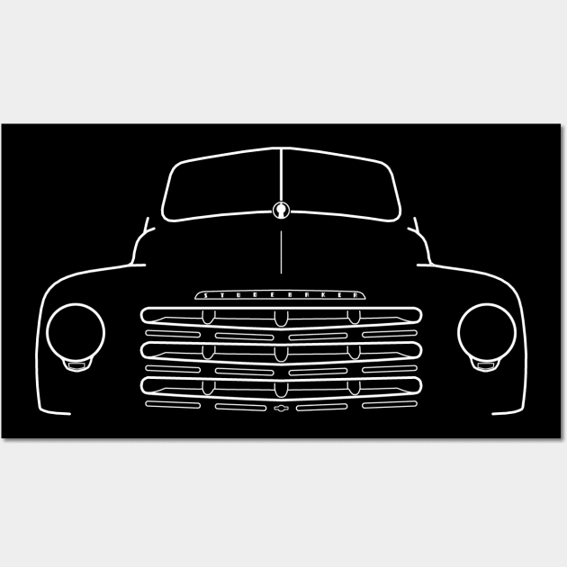 Studebaker 2R5 classic 1950s pickup truck white outline graphic ...