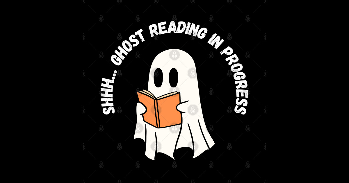 Shhh... ghost reading in progress. Cute ghost reading a book. Halloween ...