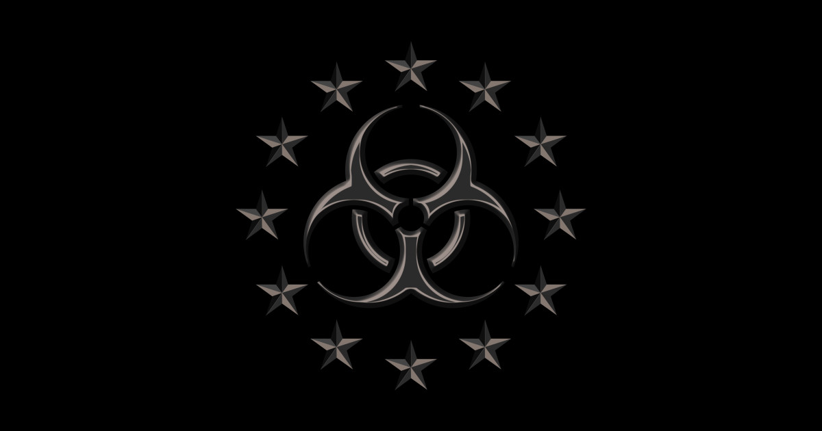 Biological Hazard symbol with stars - Biohazard Symbol - Sticker ...