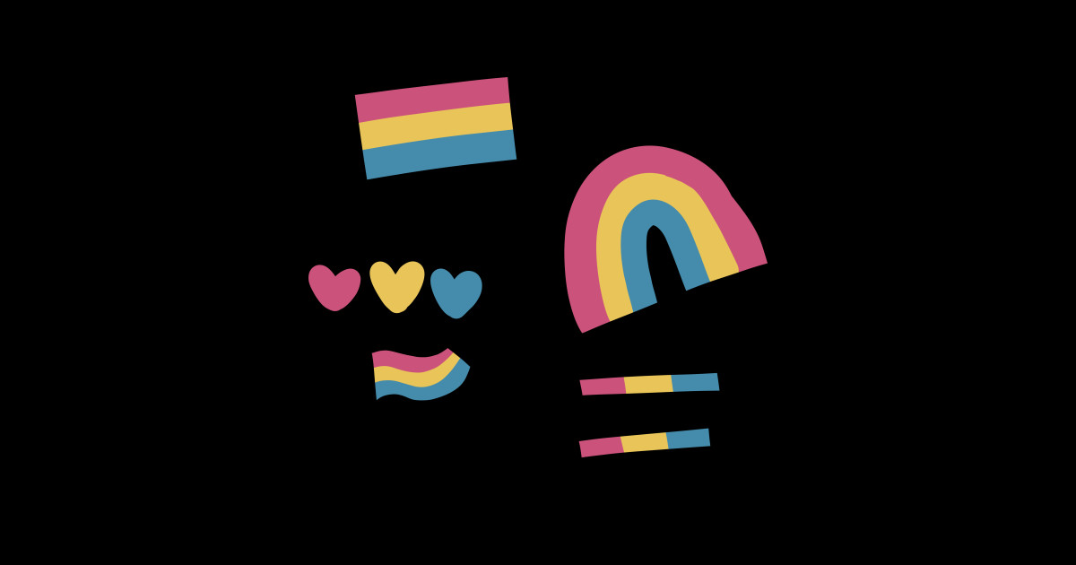 pansexual flag rainbow hearts sticker pack lgbtq - Pansexual - Sticker ...
