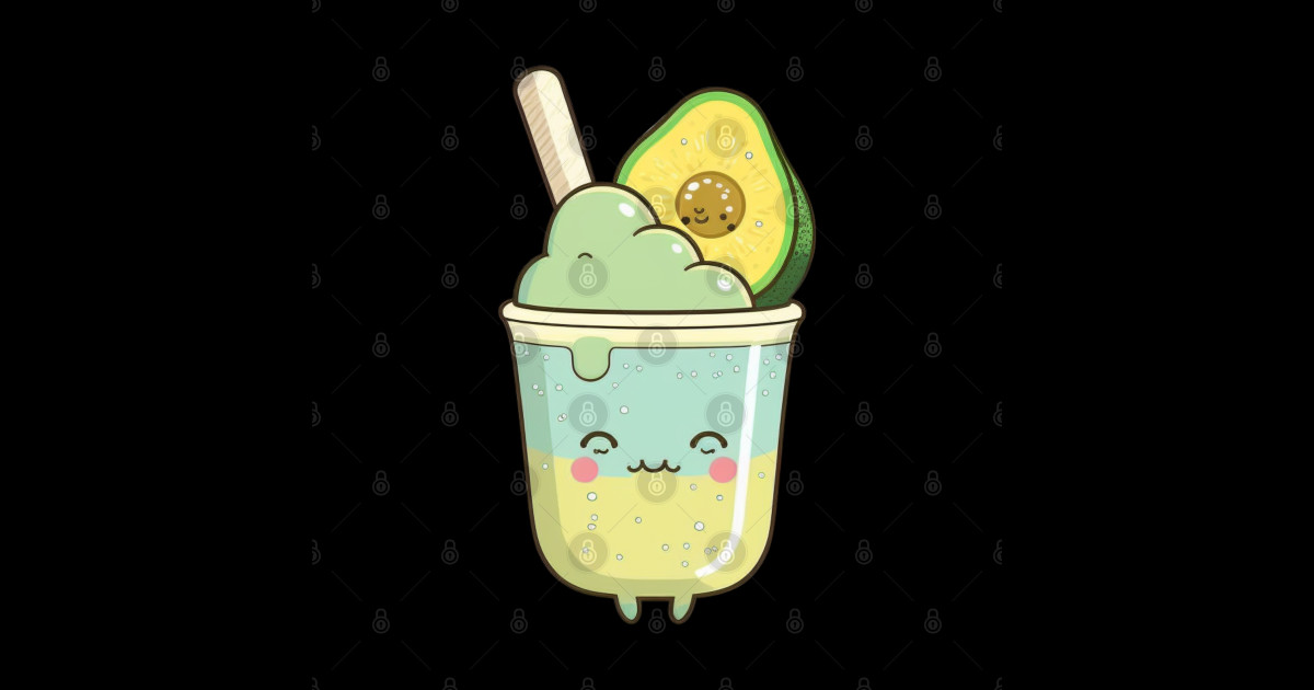 Avocado Slush cute kawaii - Avocado - Sticker | TeePublic
