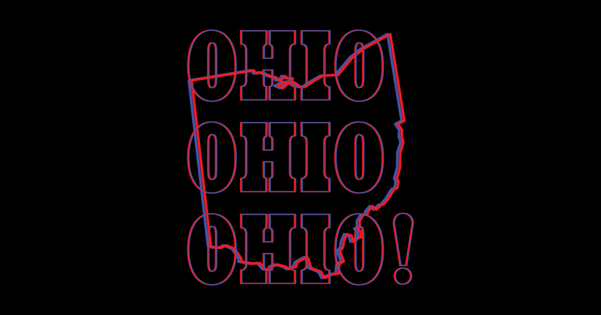 Ohio State Map & Label - Ohio State - Sticker | TeePublic