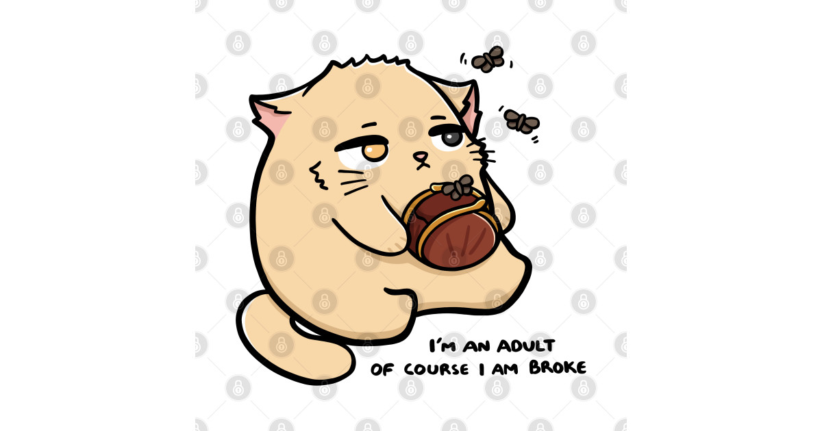Broke Cat - Cat - T-Shirt | TeePublic
