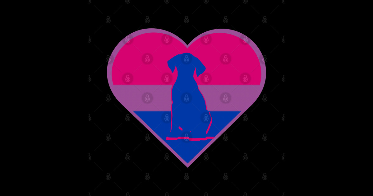 Bisexual LGBTQ Pride flag Dog in a Heart - Bisexual Lgbtq Pride Flag ...