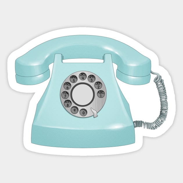 Retro Rotary Telephone - Retro - Sticker | TeePublic