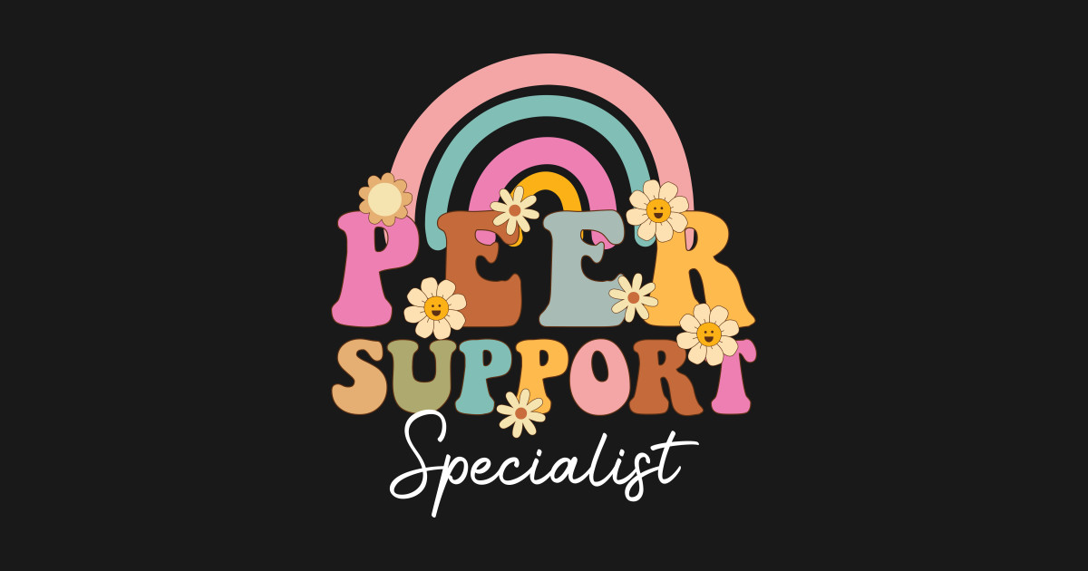 Peer Support Specialist Mental Health Awareness Groovy Rainbow - Mental ...