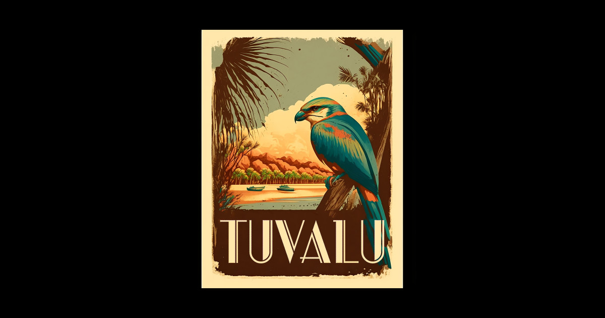 Tuvalu Vintage Travel Art Poster - Tuvalu - Sticker | TeePublic