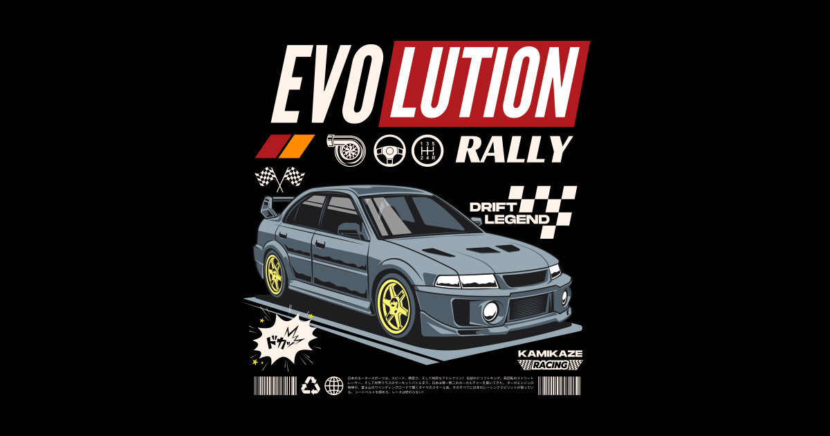 Retro Comic Japanese JDM Evolution Rally Racing - Jdm - Sticker | TeePublic