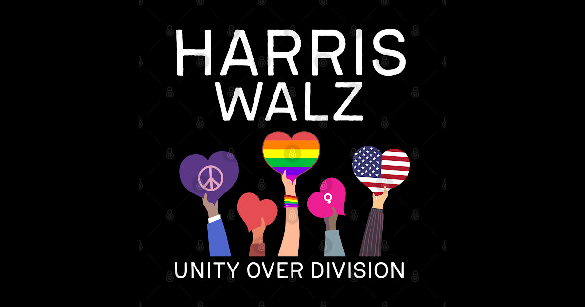 Unity Over Division Harris Walz 2024 - Unity Over Division - Sticker ...