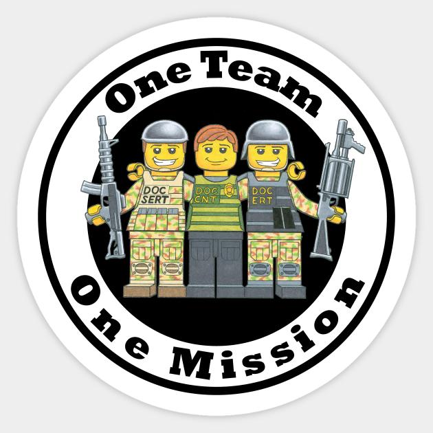 One Team One Mission - Teamwork - Sticker | TeePublic