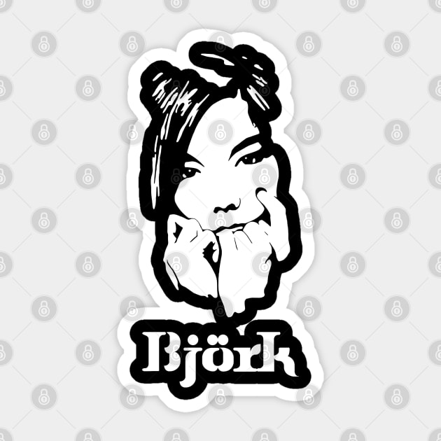 Vintage Bjork Face - Bjork - Sticker | TeePublic