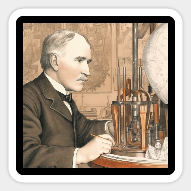 Thomas Edison - Art Nouveau - Sticker | TeePublic