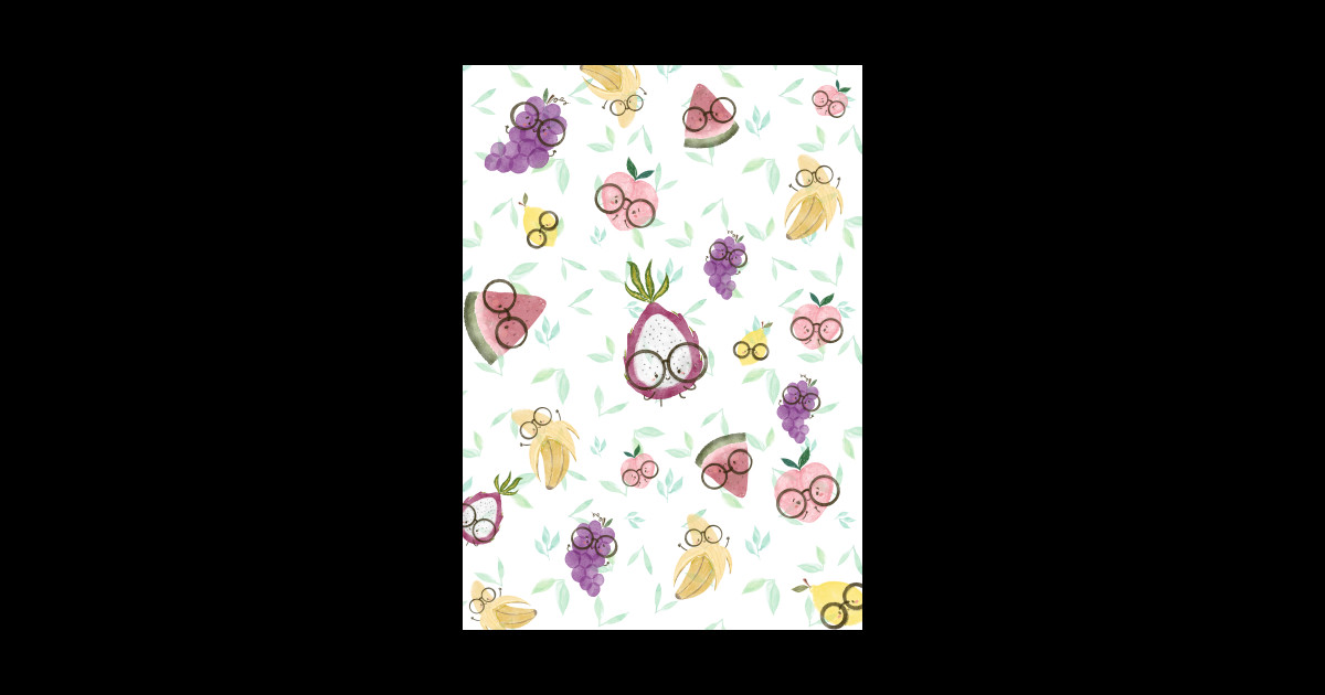 Cute watercolor fruits pattern - Watercolor Illustration - Sticker ...