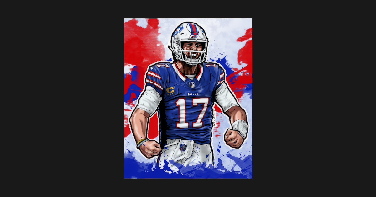 Josh Allen Buffalo Bills - Mythic Flames #59 - Buffalo Bills - T-Shirt ...