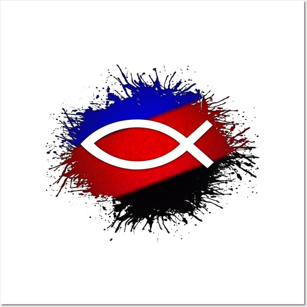 Paint Splatter Polyamory Pride Flag Fish Symbol - Polyamory Pride ...