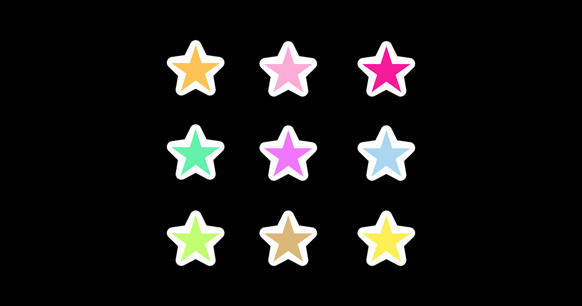 9-Pack Stars Pastel Color - Stars - Sticker | TeePublic