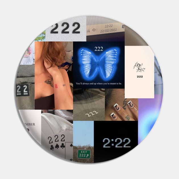 222 angel number aesthetic collage - Angel Number - Pin | TeePublic