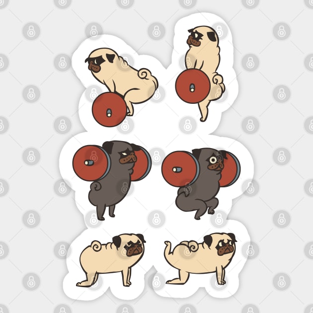 Butt Lift with The Pug - Pug - Sticker | TeePublic