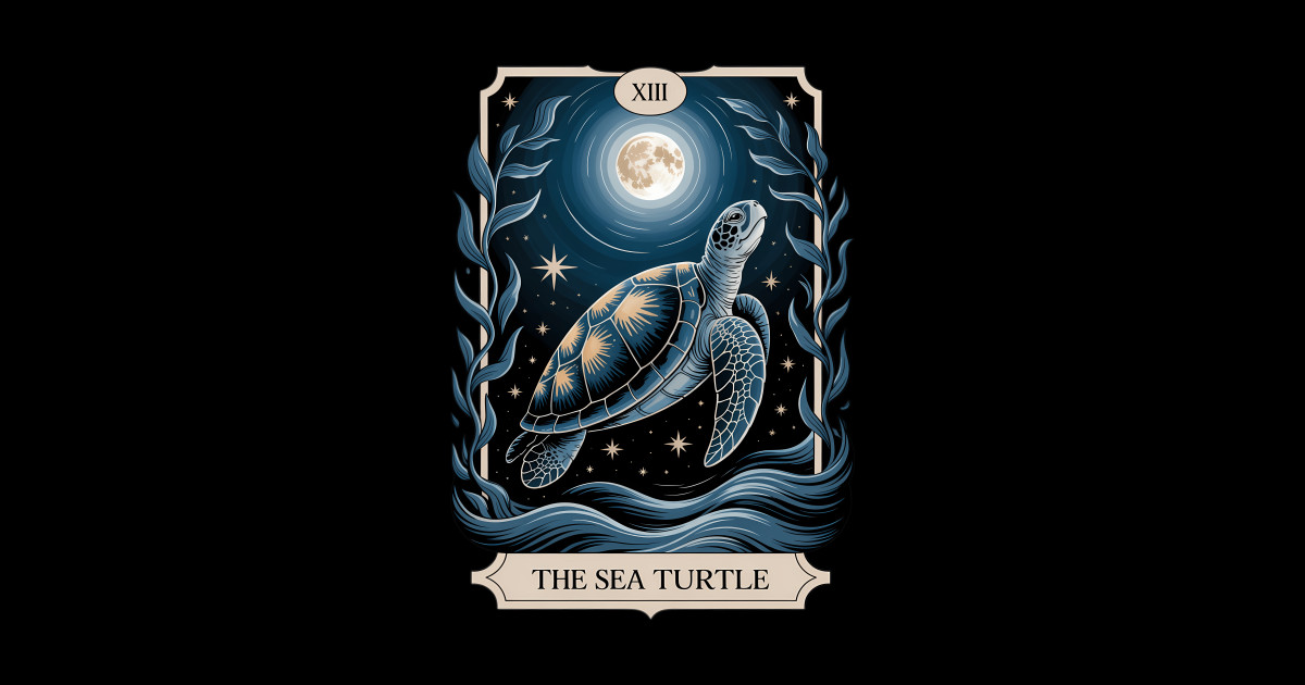 The Sea Turtle Tarot Card - Tarot Card - Sticker | TeePublic