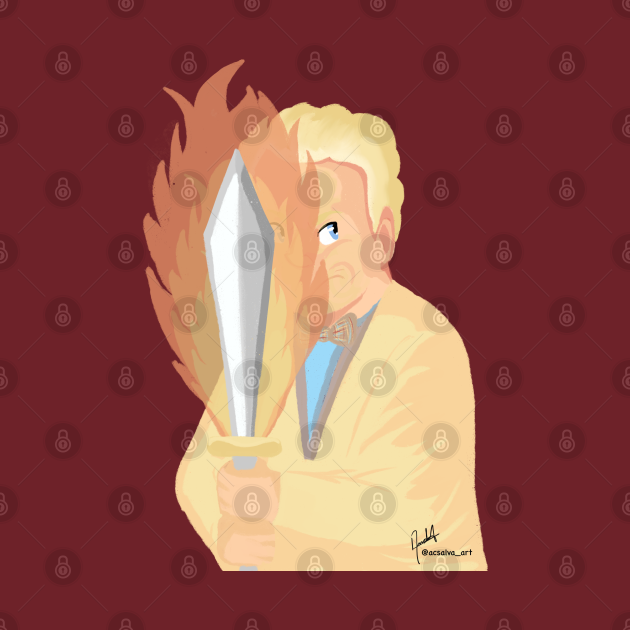 Aziraphale and his flaming sword - Good Omens - Long Sleeve T-Shirt ...