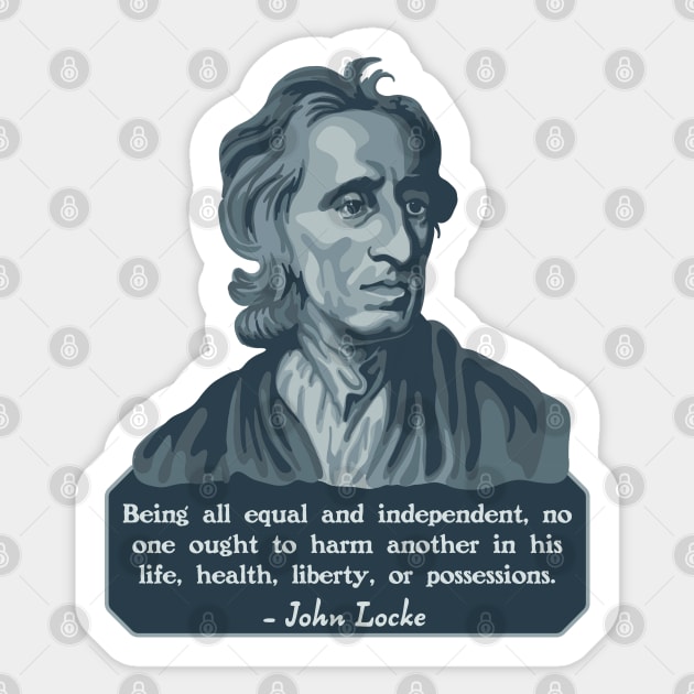 John Locke Portrait and Quote - John Locke - Sticker | TeePublic