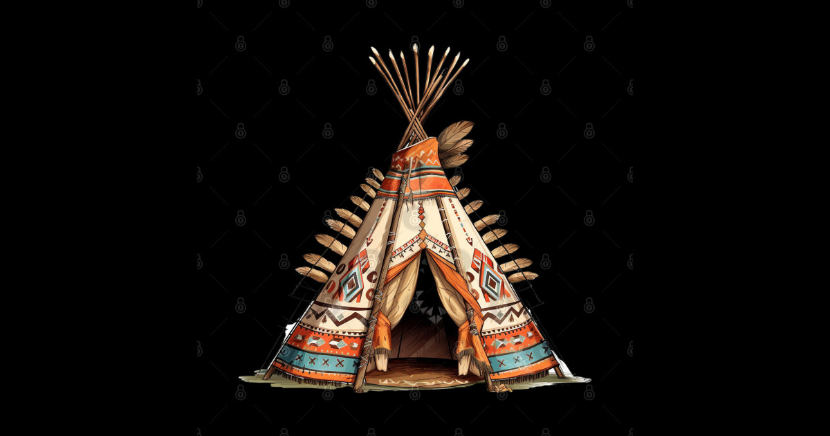 Native American Tipi - Native American - Sticker | TeePublic