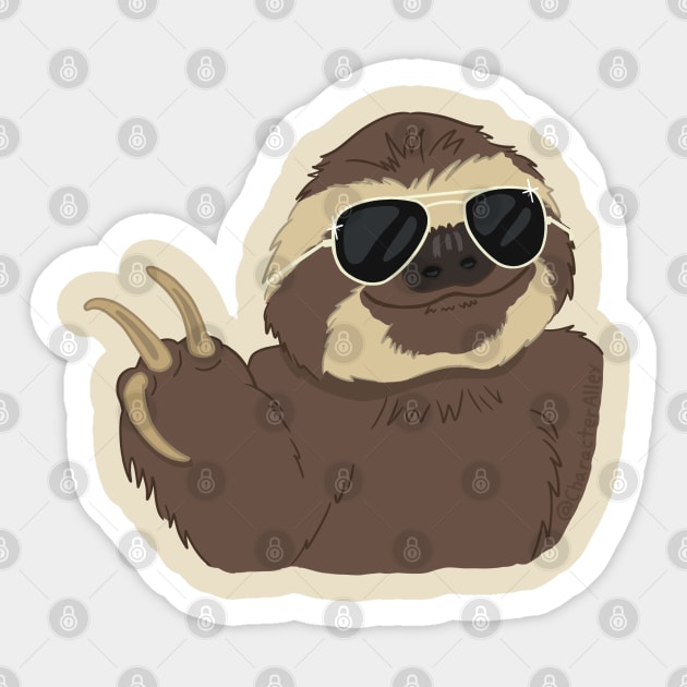 Peace Sign Cool Funny Sloth - Sloth - Sticker | TeePublic