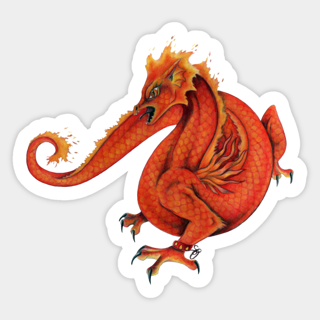 Fire dragon - Dragon - Sticker | TeePublic