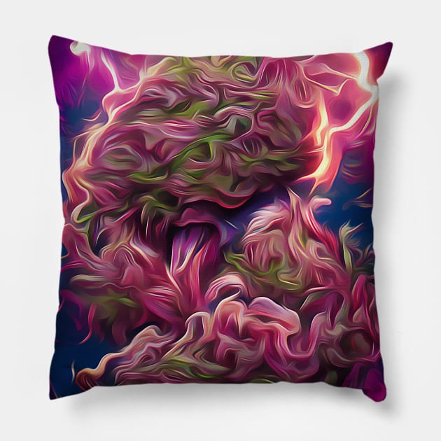 Crimson Deep Gooey Bioluminescent Nug Bud Weed - 420 - Pillow | TeePublic