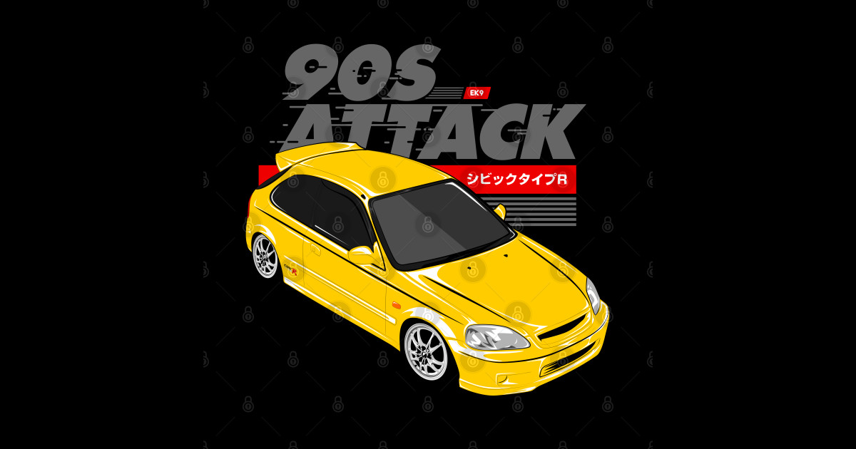 Honda Civic EK9 JDM Car Legend - Automotive Artwork - Sticker | TeePublic
