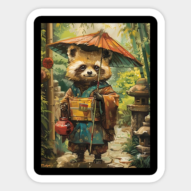 Tanuki Raccoon 05 - Tanuki - Sticker | TeePublic