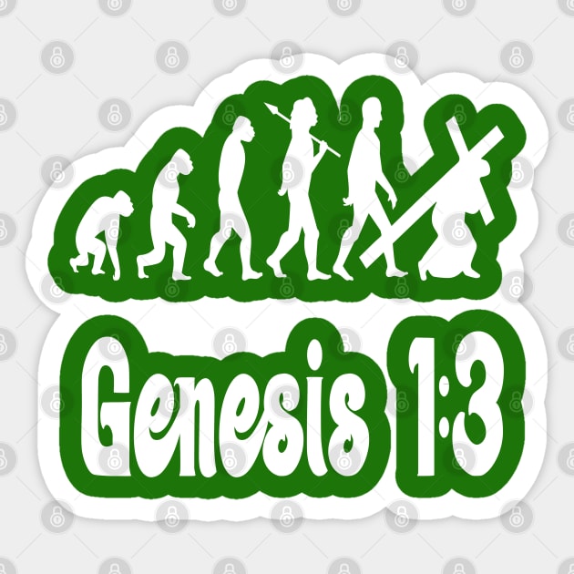 GENESIS 1:3 - Evolution - Sticker | TeePublic