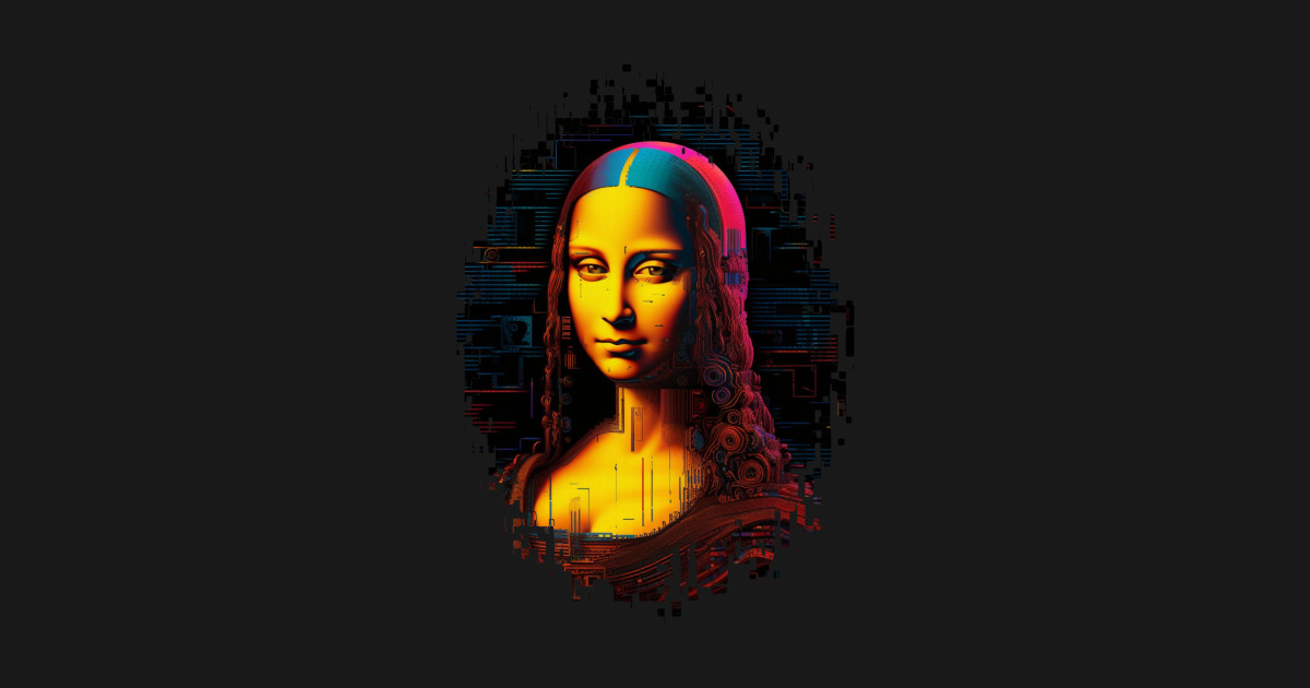 Digital Renaissance Mona Lisa AI Generated Glitch Art - Mona Lisa - T ...