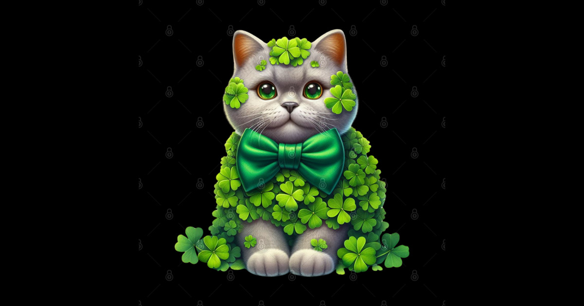 Clover British Shorthair Cat St Patricks Day - St Patricks Day ...