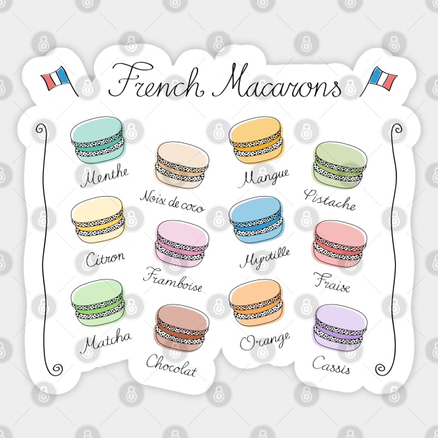 French Macarons on Fresh Mint - Cookies - Sticker | TeePublic