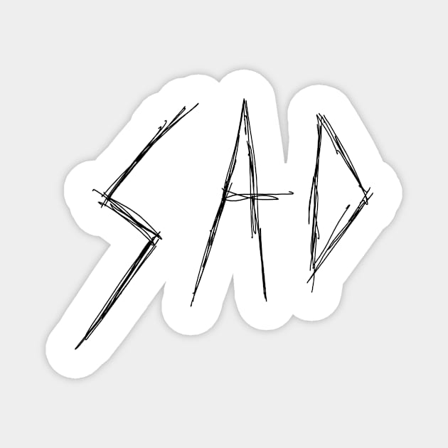 Dark and Gritty Sad Word Text Design - Sad - Magnet | TeePublic