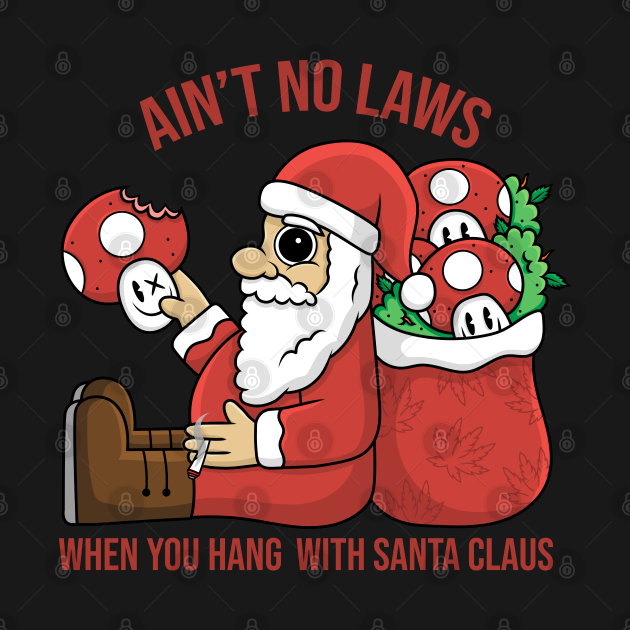 Trippy Santa - Weed Christmas - T-Shirt | TeePublic