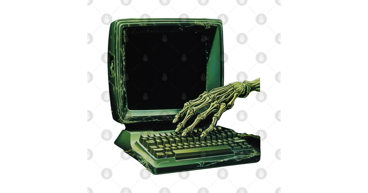 Ghost in the Machine: A Haunted Terminal - Retro Computer - T-Shirt ...