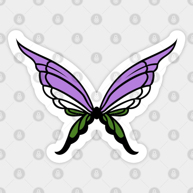 Gender Queer Butterfly - Pride - Sticker | TeePublic