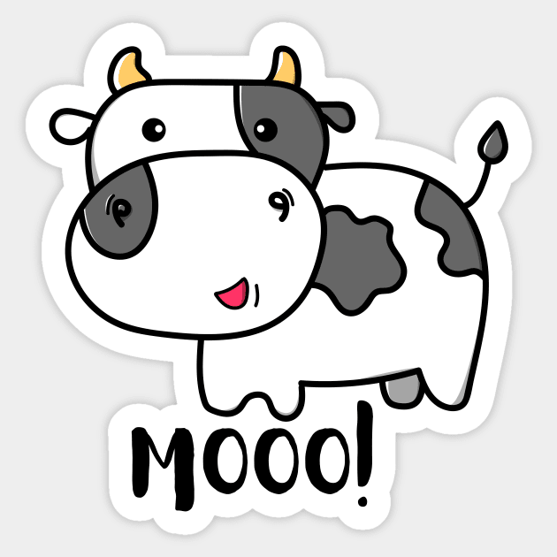 Moo - the cow - Cow Lover - Sticker | TeePublic